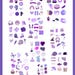 120 Printable Purple Sticker Set, Love Purple Stickers, Digital Sticker ...