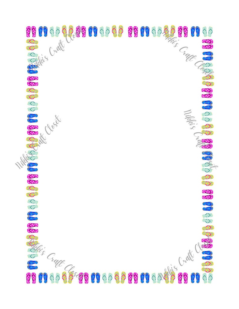 Summer Printable Paper Borders, Beach Paper for Summer Activities ...