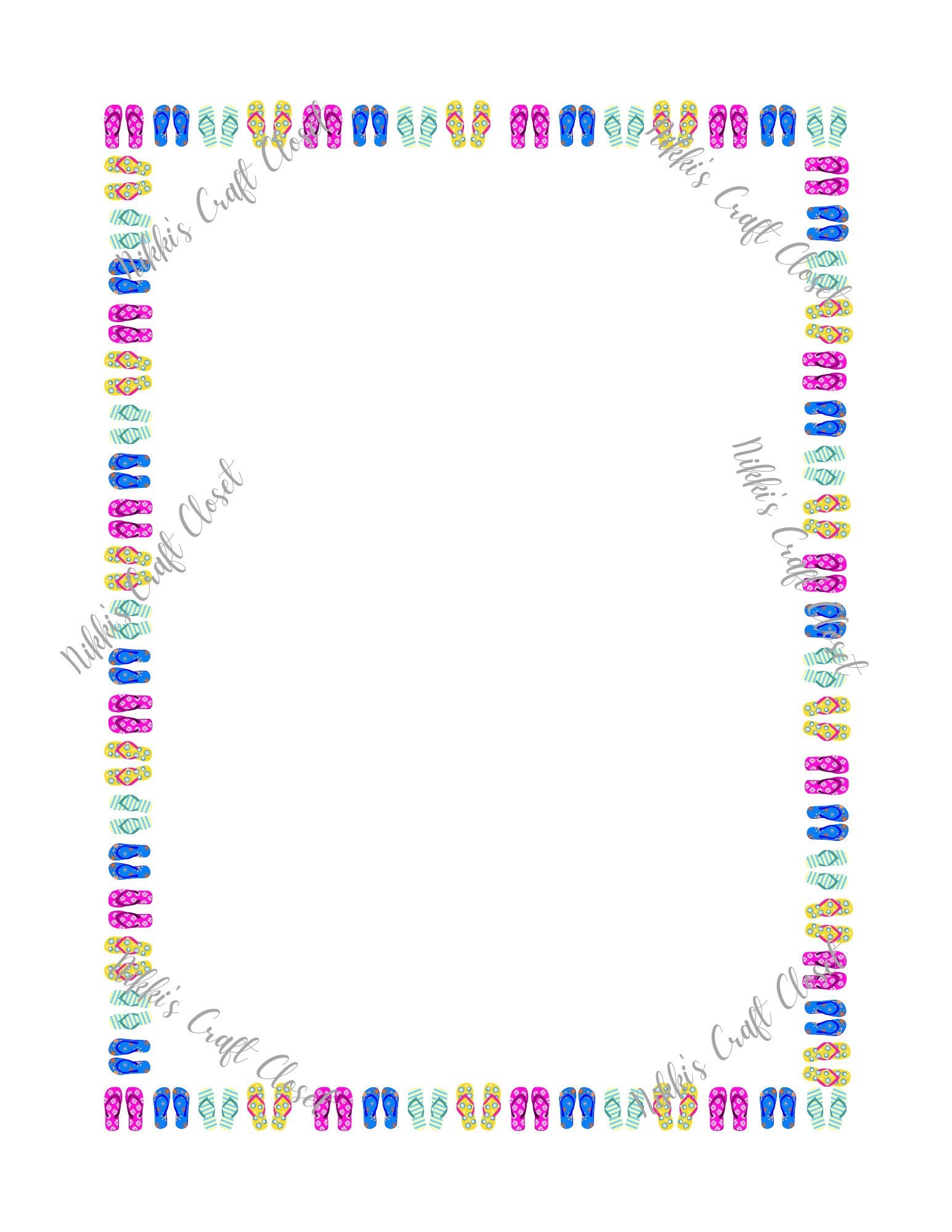 Summer Printable Paper Borders, Beach Paper for Summer Activities ...
