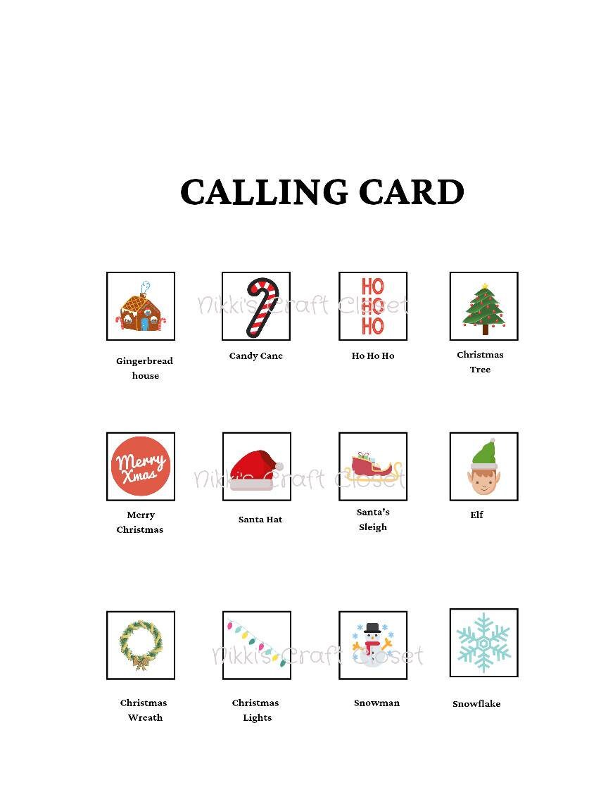 Printable Christmas Bingo Game, Digital Download Holiday Bingo Game for ...
