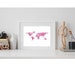 Pink Glitter World Outline, Sparkle Map, Pink World Map - Etsy