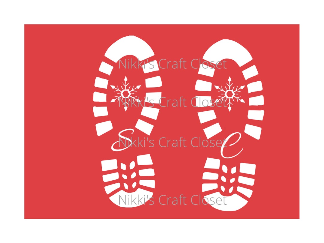 Santa Footprint Printable, Digital Boot Print for Santa Claus ...
