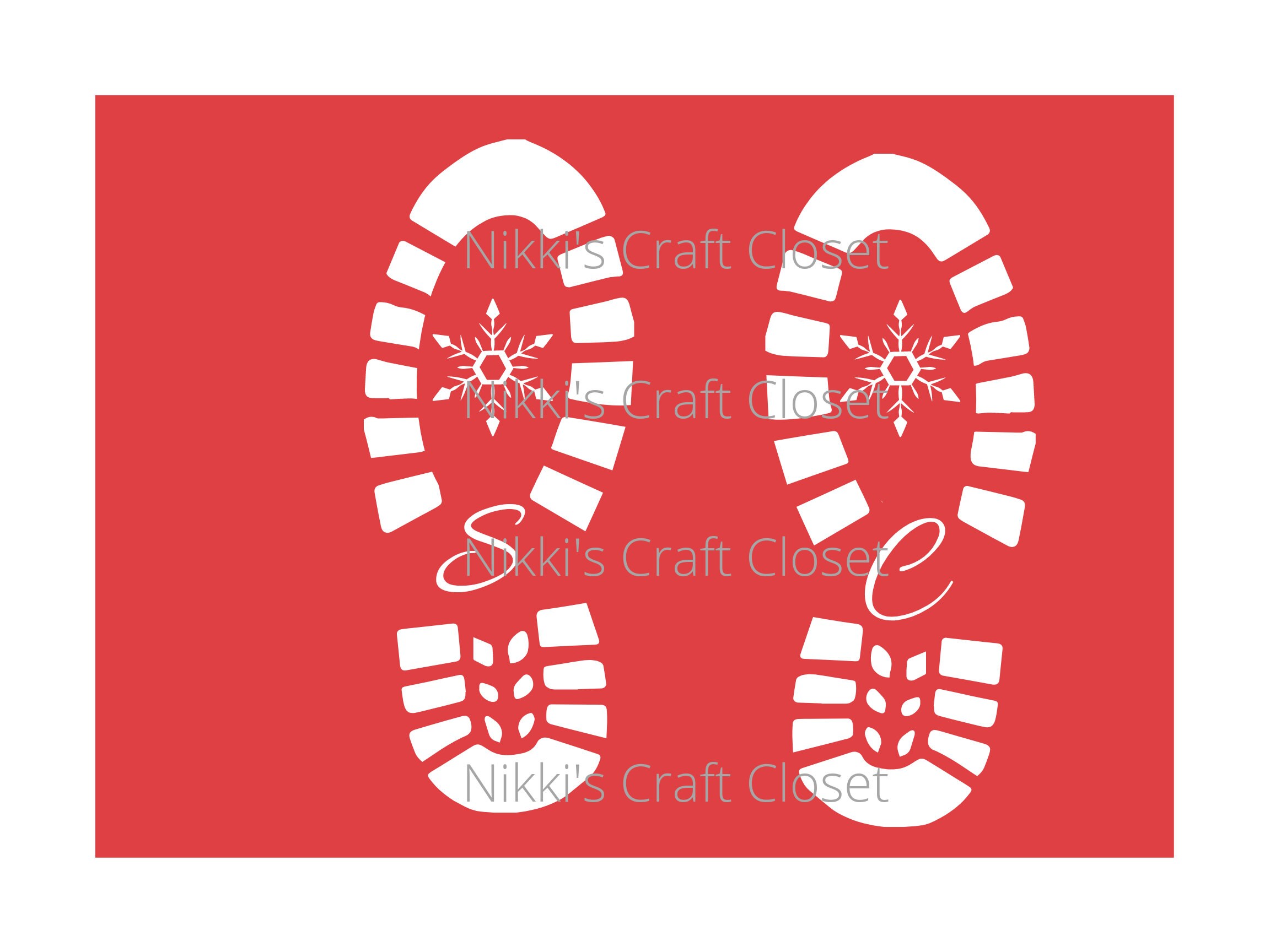 Santa Footprint Printable, Digital Boot Print for Santa Claus ...