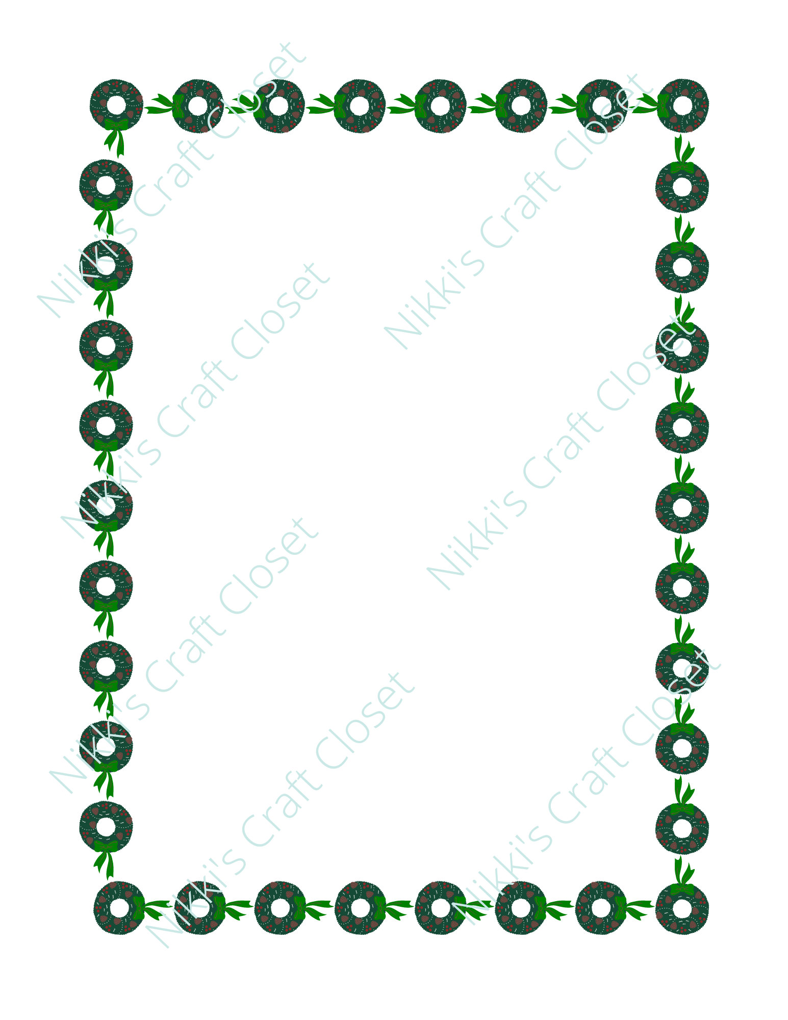 Christmas Flyer Borders Printable, Invitation Borders for Holiday Party ...