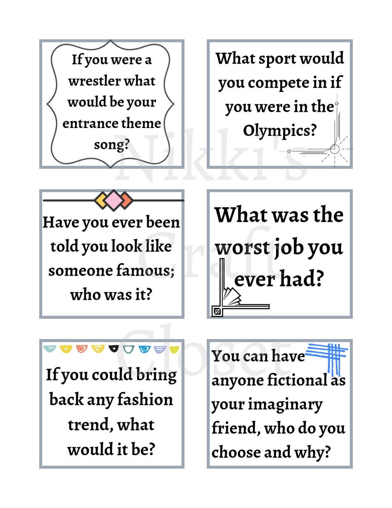 Personalized Icebreaker Printable Team Building Cards Group - Etsy