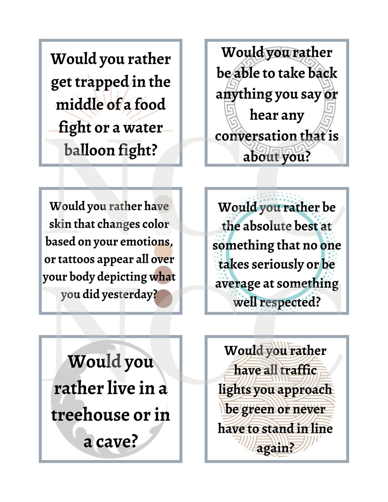 Would You Rather Icebreaker Printable Team Building Cards, Group or ...
