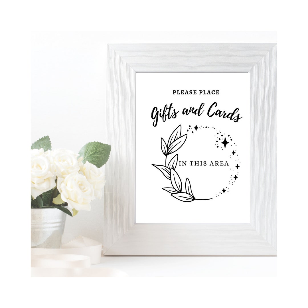 Printable Gift Table Sign, Gifts and Cards Here Sign, Gifts Area ...