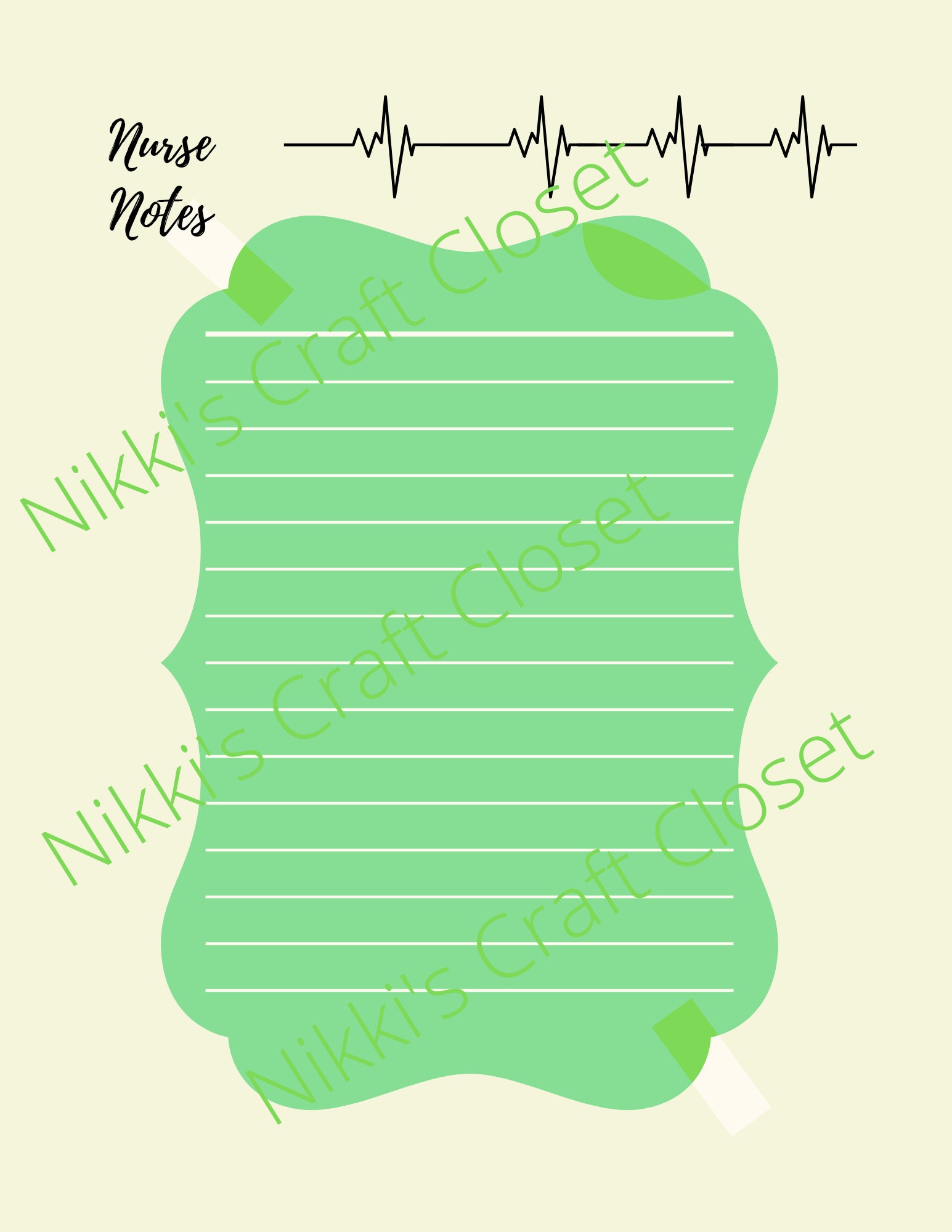 Printable Nurse Notes, Note-taking Paper for Healthcare RN, Colorful ...