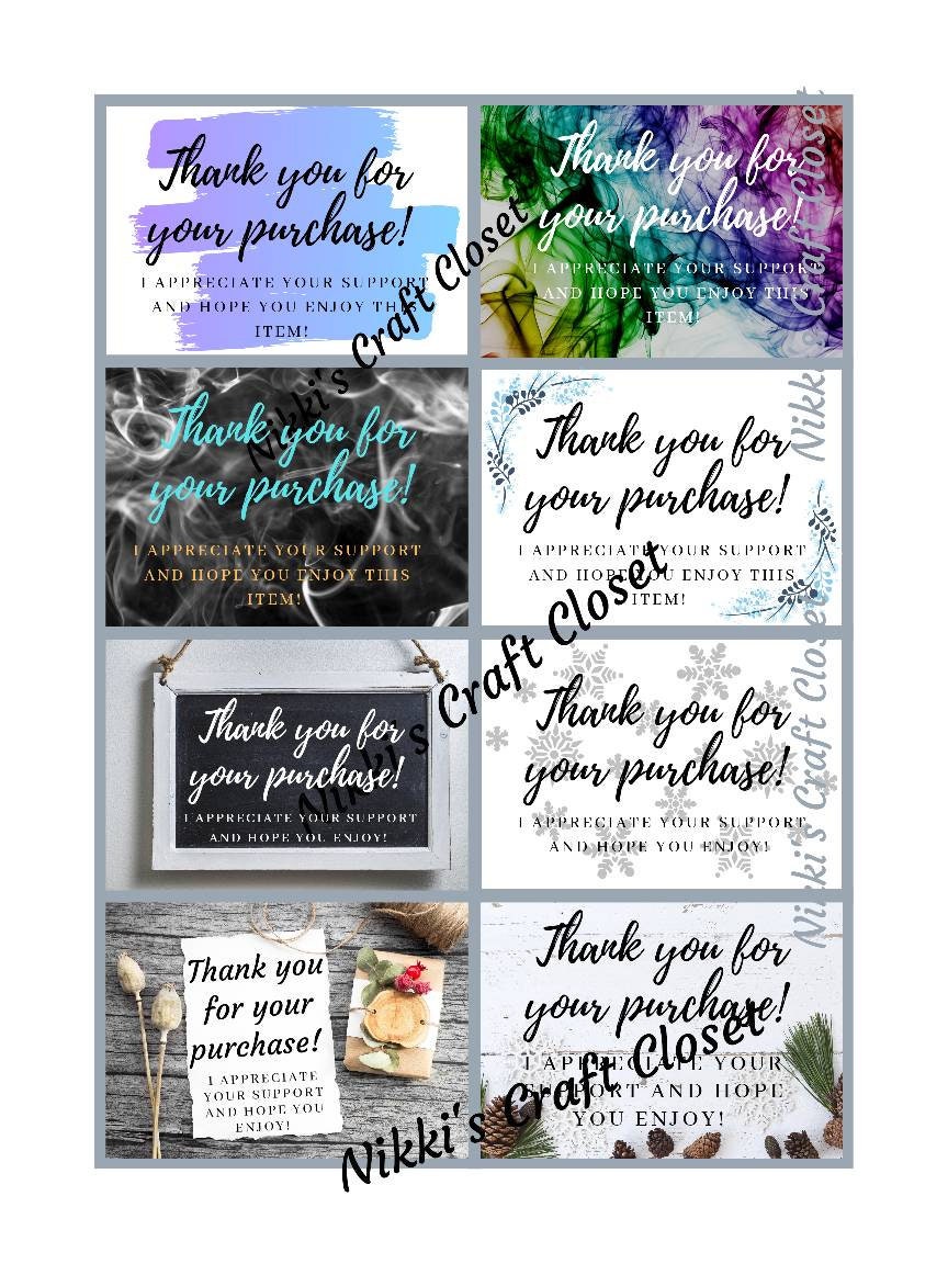 Thank You Notes Set for Customer Purchase, Appreciation for Sale in ...