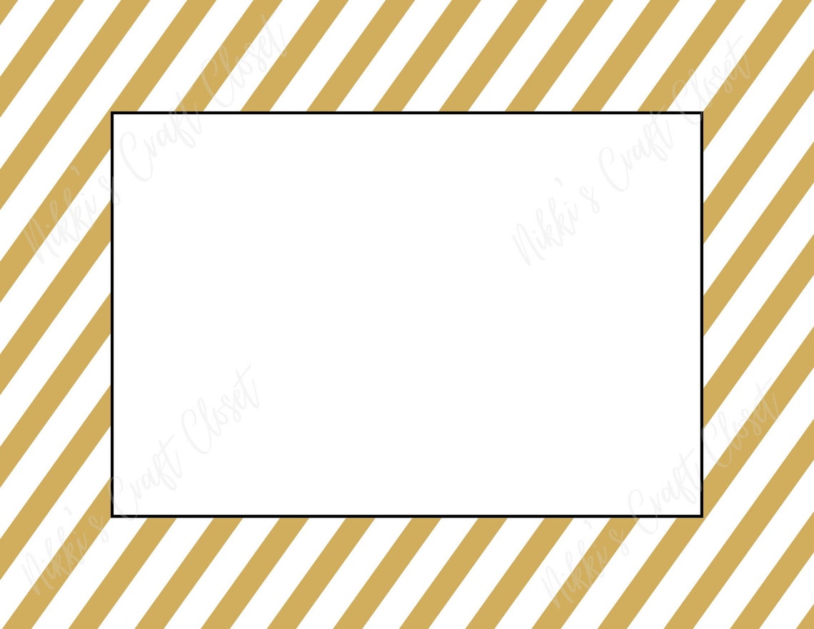 Customizable Striped Paper Borders, Printable Invitation Borders ...