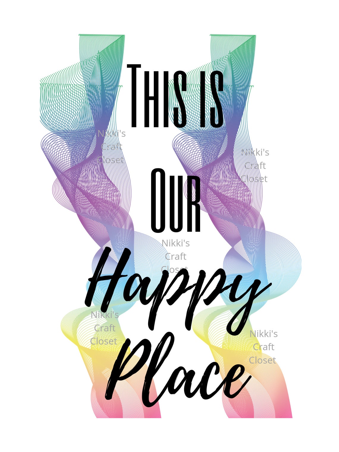 Printable Sign, This is Our Happy Place, Colorful Home Decor - Etsy
