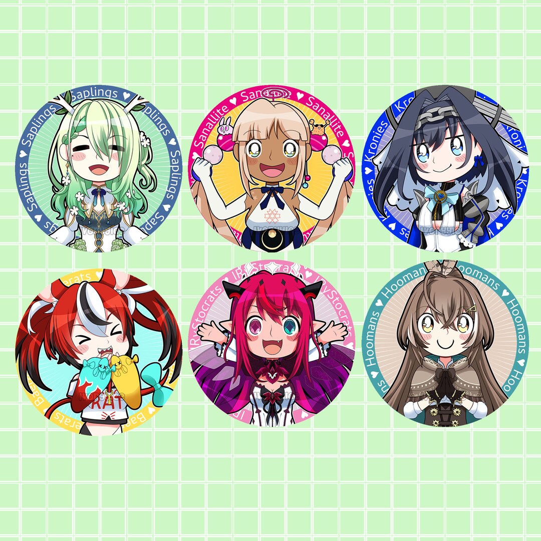 Holographic Hololive English Buttons 3" (councilrys) - Etsy