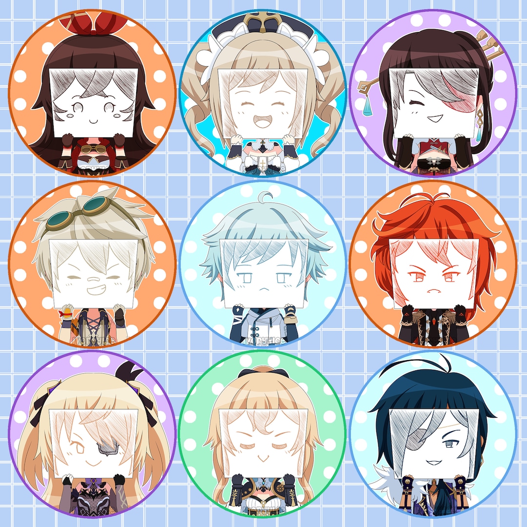 Genshin Impact Buttons 2.25" (set 01 Sign Face) - Etsy
