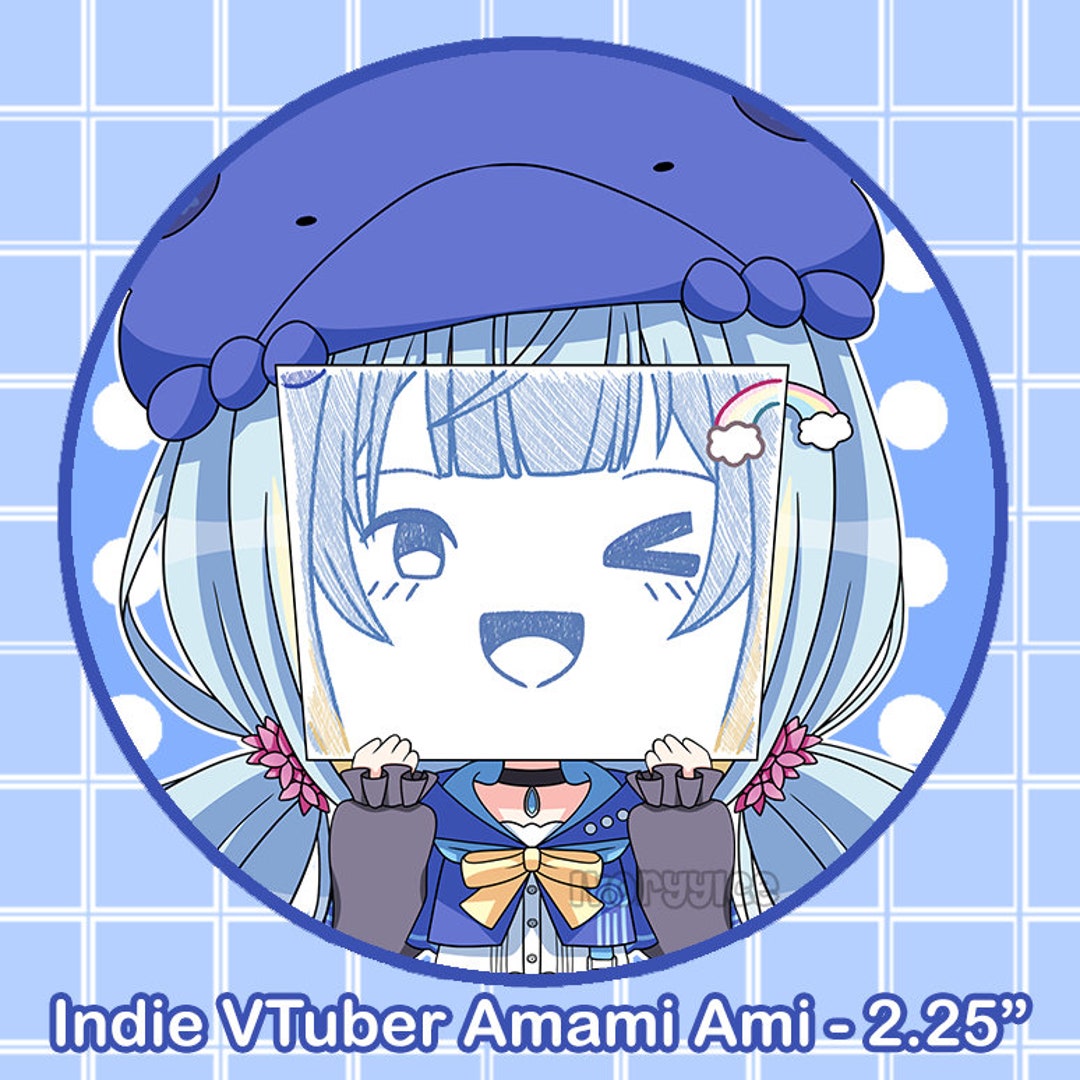 Holographic Vtuber Button 2.25" (amami Ami Sign Face) - Etsy