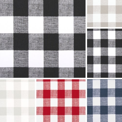 Gray and White Buffalo Plaid Check Fabric by the Yard Designer - Etsy