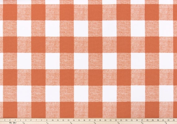 Orange Buffalo Plaid Check Fabric by the YARD All Cotton Home | Etsy