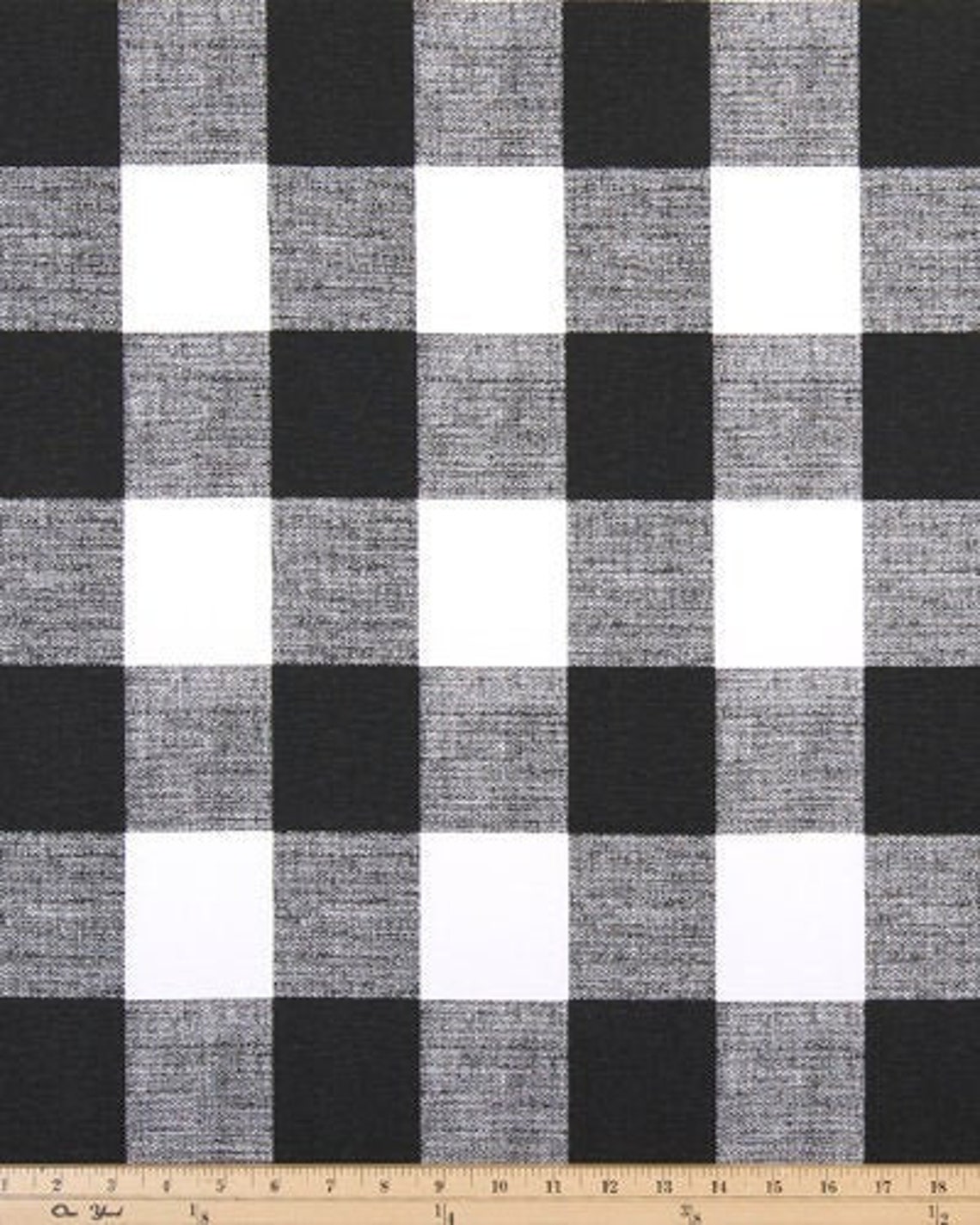 Black Buffalo Plaid Check Fabric by the SAMPLE, YARD or BOLT Home Decor ...