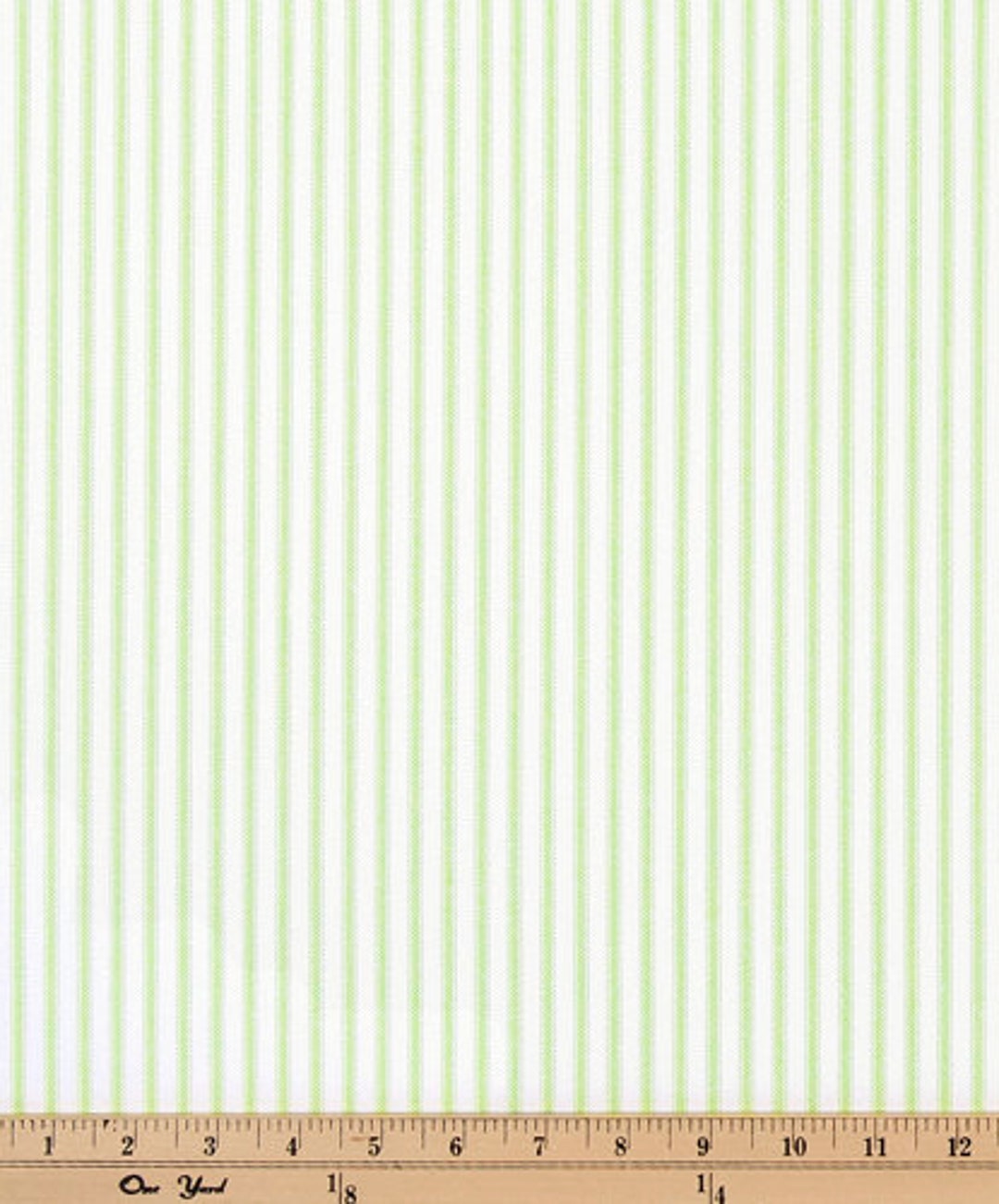 Green Stripe Fabric by the YARD Kiwi Premier Prints Classic on White ...