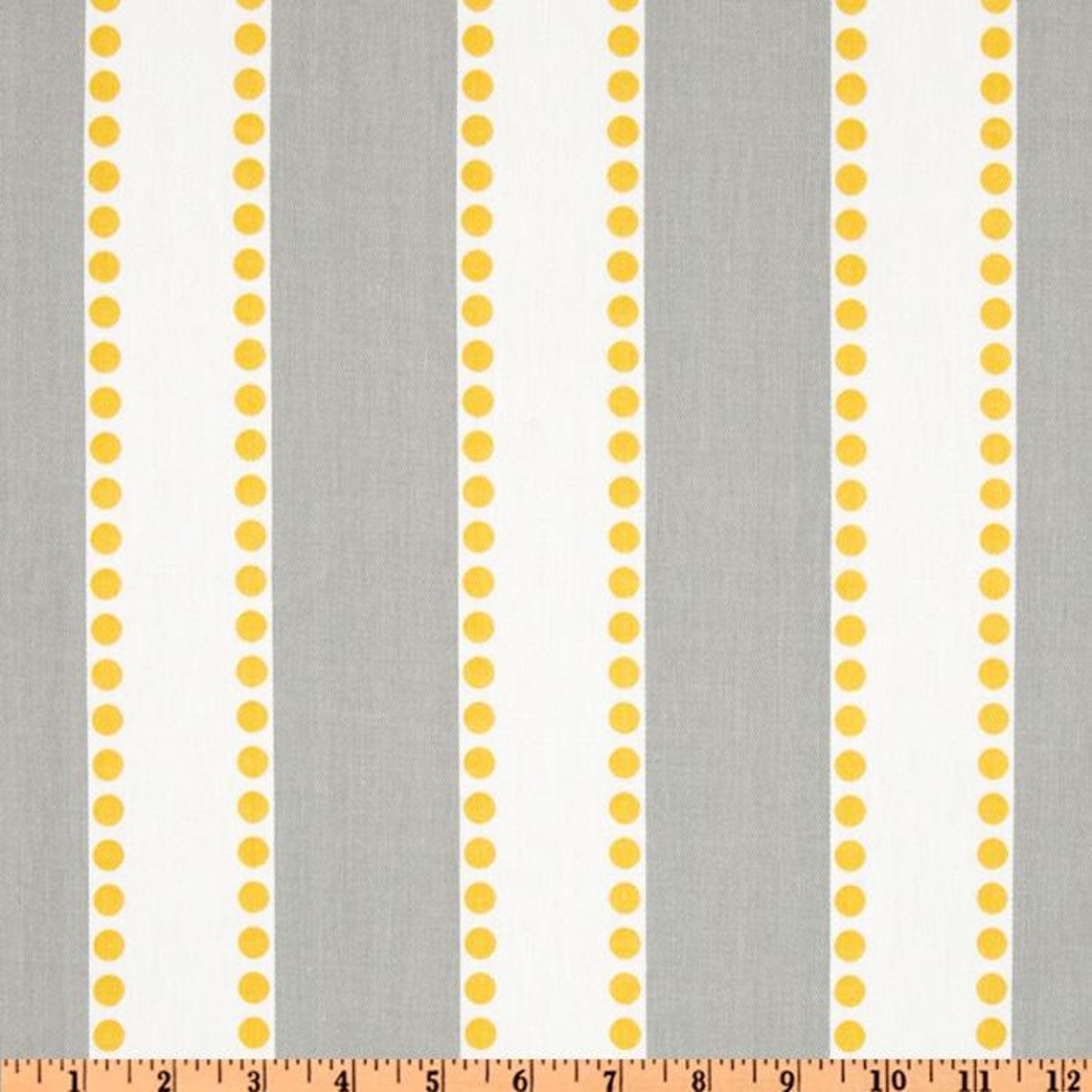 Grey Yellow Stripe Fabric by the Yard All Cotton Premier Prints Lulu ...
