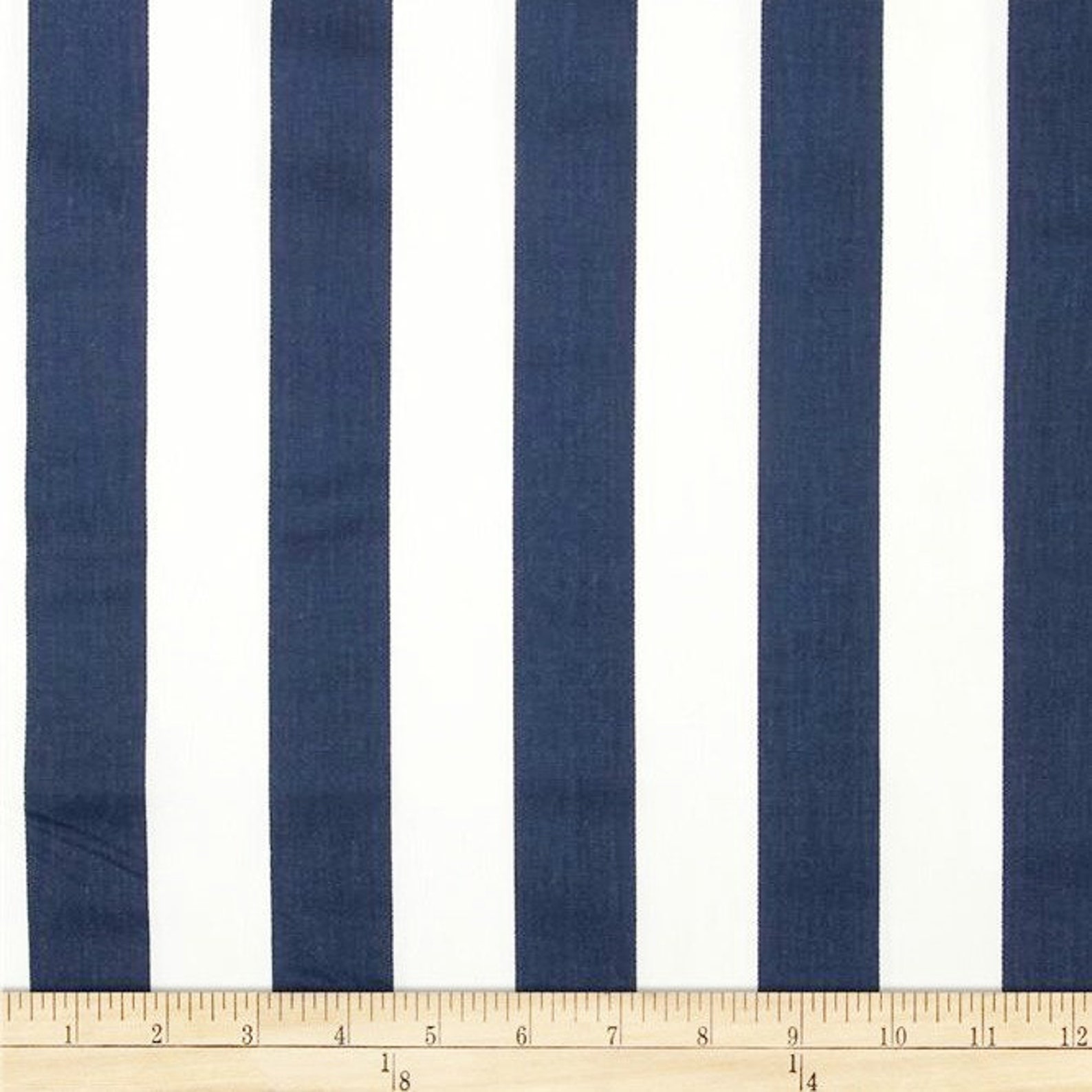 Blue Stripe Fabric by the YARD Canopy Navy White Premier Prints Home ...