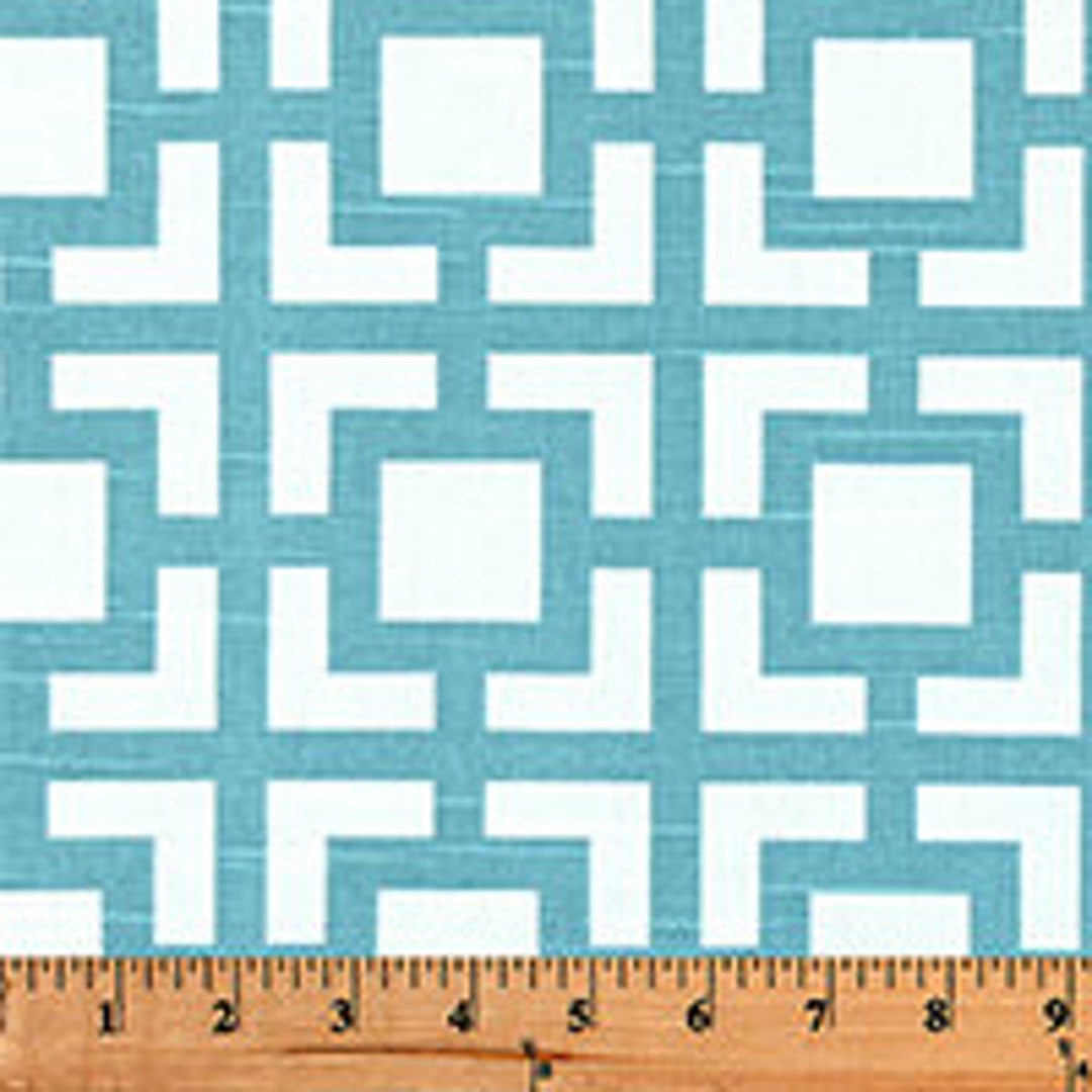 Blue Fabric by the Yard All Cotton Geometric Home Decor Weight GIGI ...