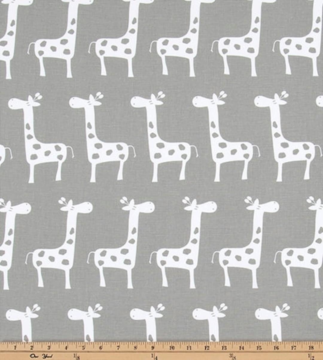 Grey Giraffe Fabric by the YARD All Cotton Home Decor Stretch Premier ...
