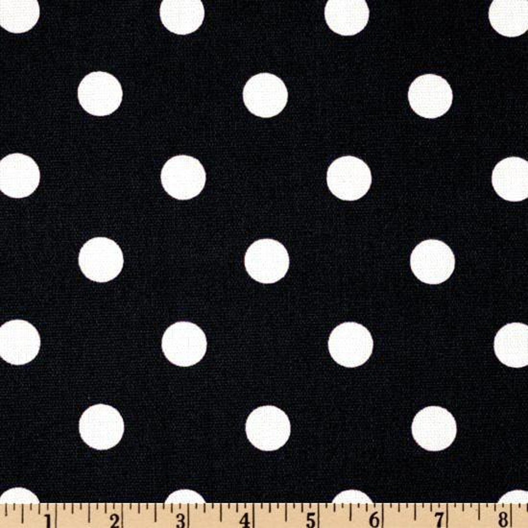 Black Polka Dot Fabric by the YARD All Cotton Home Decor Premier Prints ...