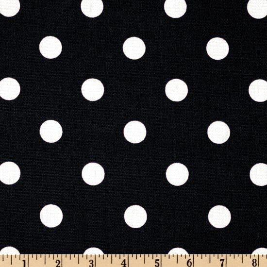 Black Polka Dot Fabric by the YARD All Cotton Home Decor Premier Prints ...