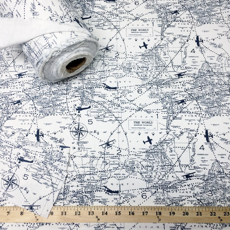 Plane Blue Print Fabric - Etsy