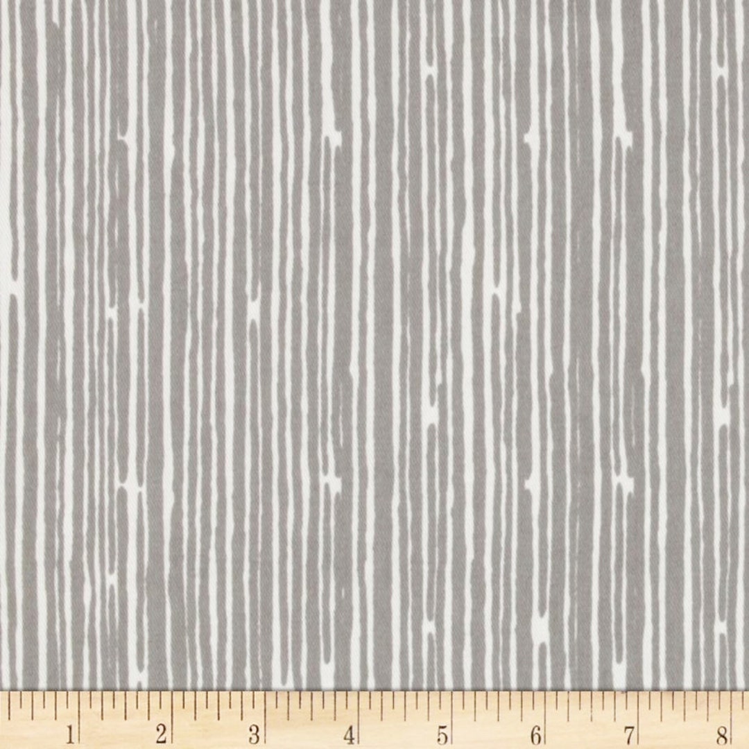 Grey Stripe Fabric by the Yard All COTTON Scribble Lines Home Decor ...