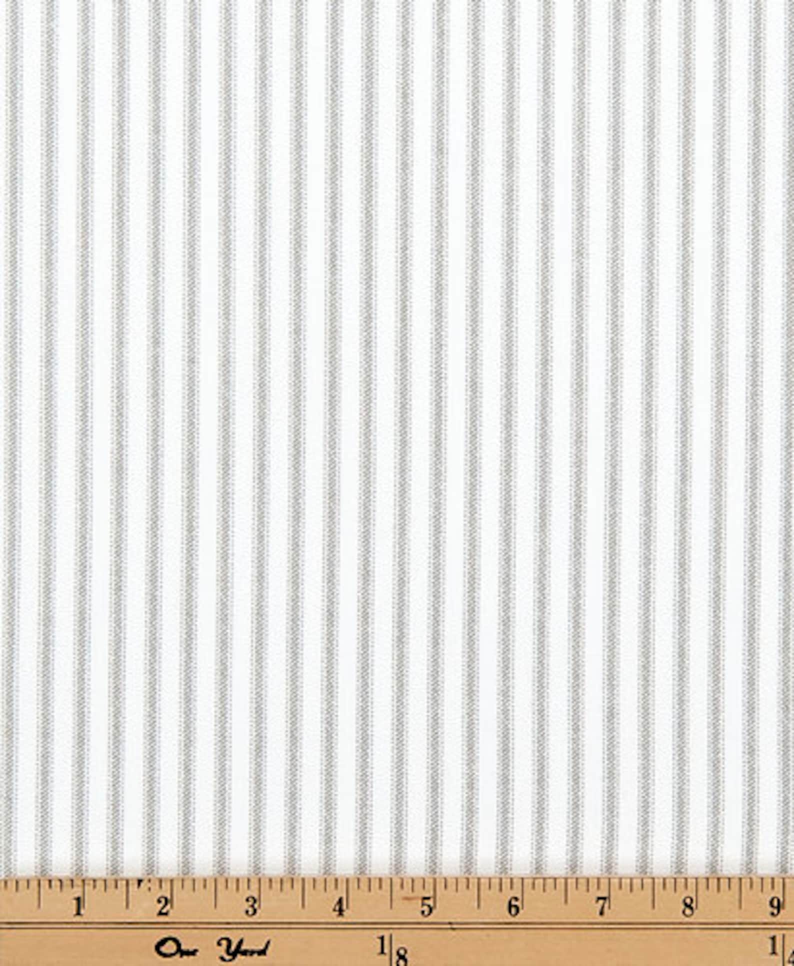 Grey Stripe Fabric by the YARD Premier Prints Classic Storm White ...