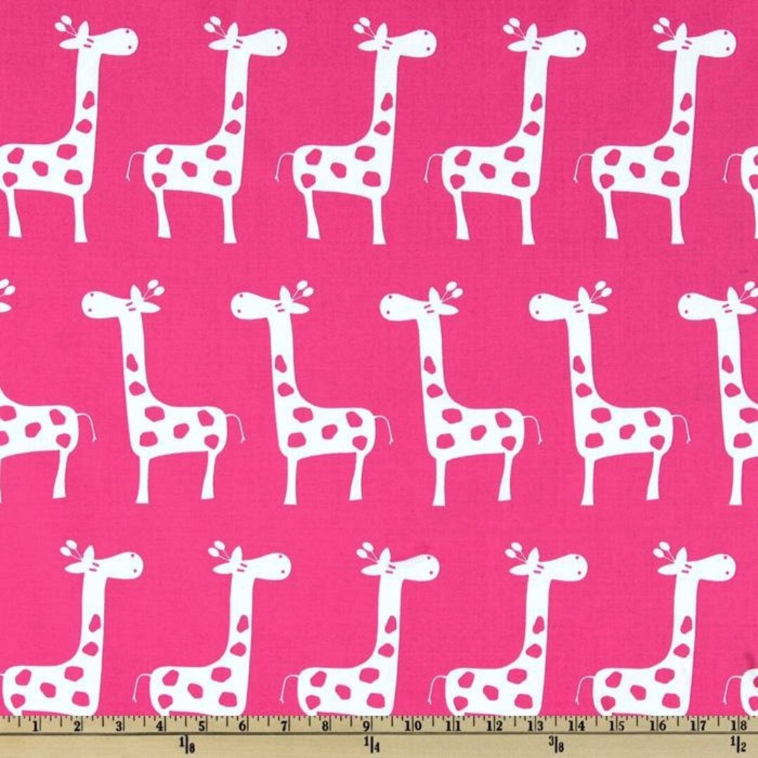 Hot Pink Giraffe Fabric by the Yard All Cotton Premier Prints Gisella ...