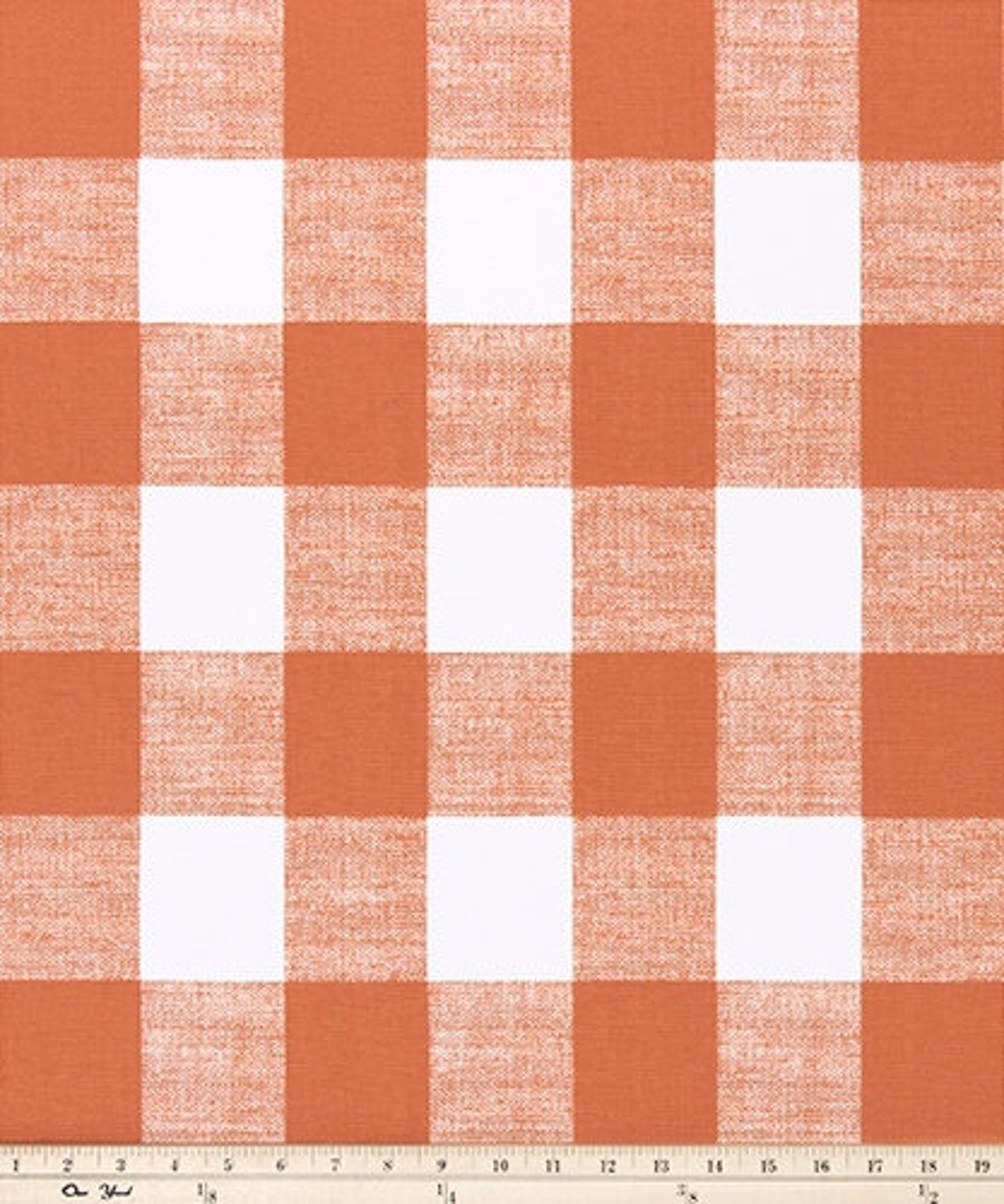 Orange Buffalo Plaid Check Fabric by the YARD All Cotton Home | Etsy