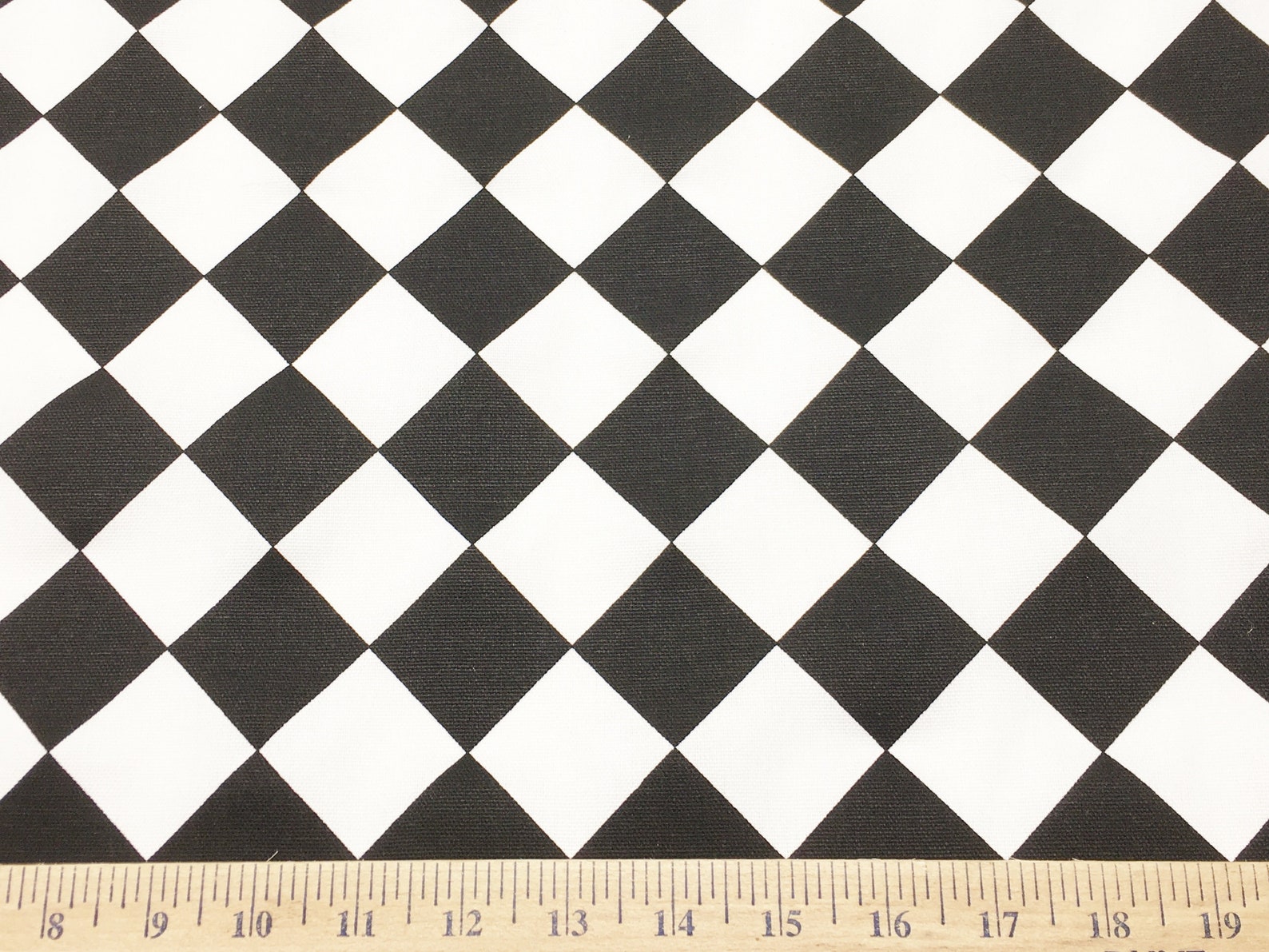 Black White Checkered Fabric by the YARD All Cotton Home Decor Diamond ...