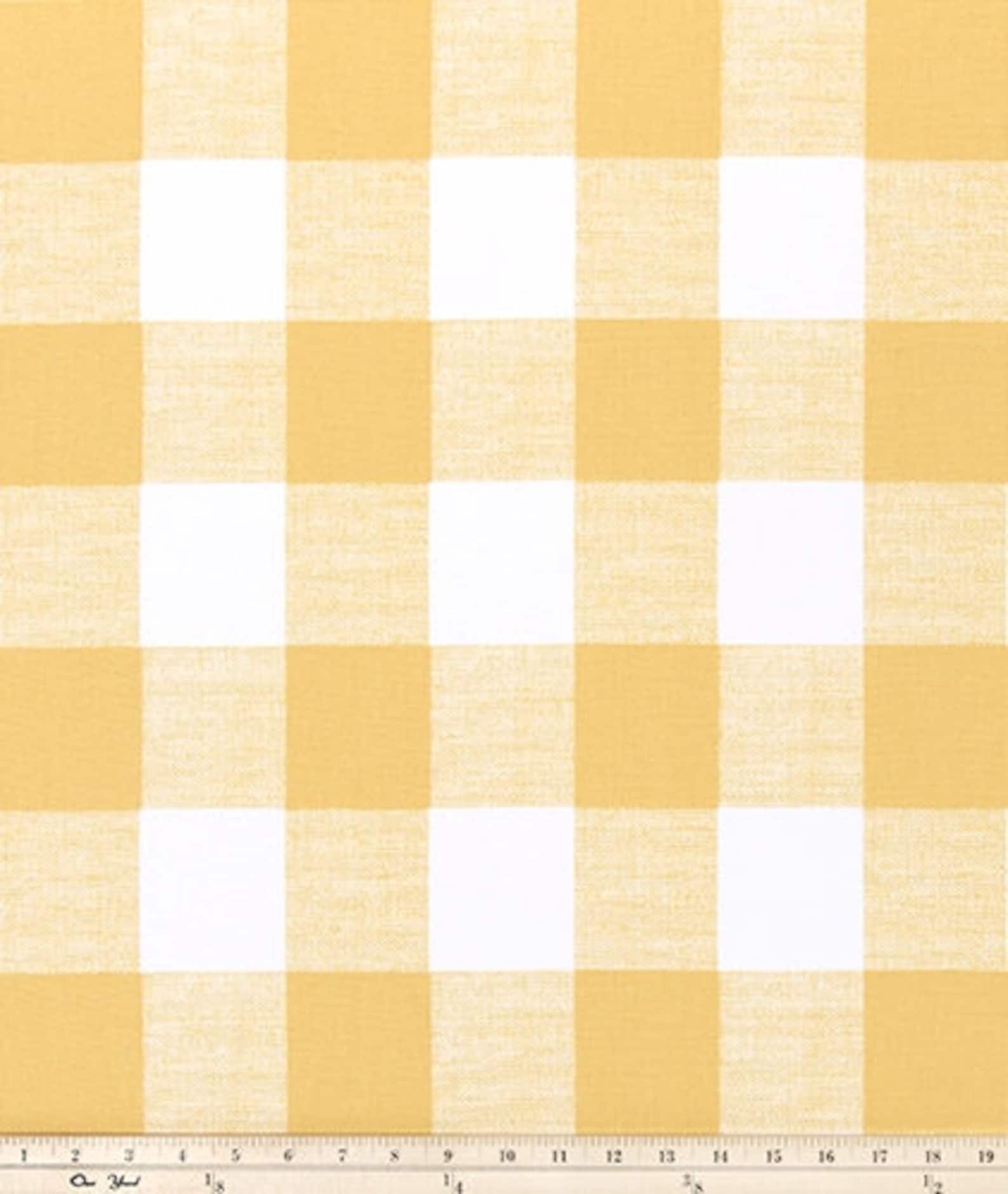 Yellow Buffalo Plaid Check Fabric by the YARD Home Decor All Cotton ...