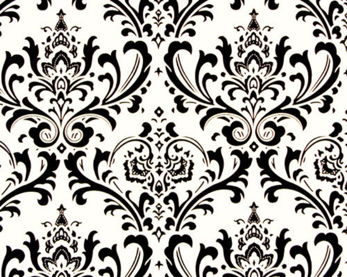 Black Damask Fabric by the YARD Premier Prints Cotton Home Decor ...