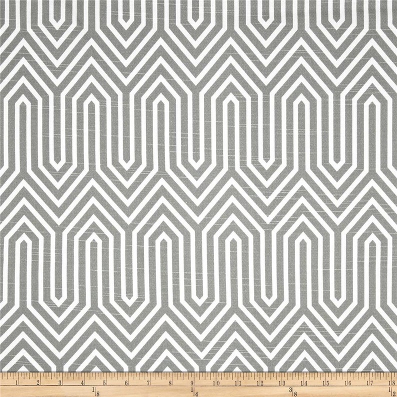 Grey Geometric Fabric by the Yard All Cotton Trail Ash Fabric - Etsy