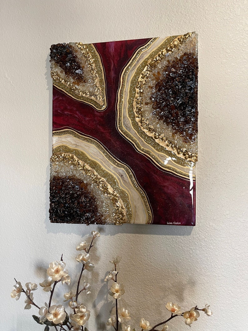 Geode Wall Art Decor by Lisa Gates / Geode Art / Crystal Art / - Etsy