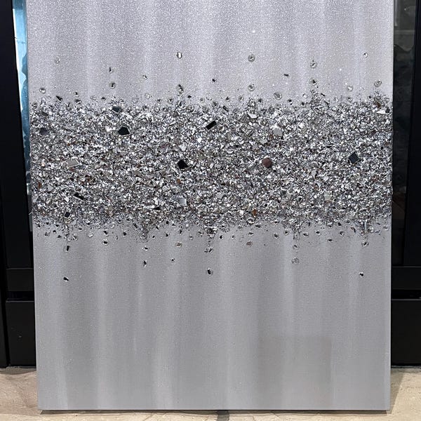 Silver Glitter Wall Art - Etsy