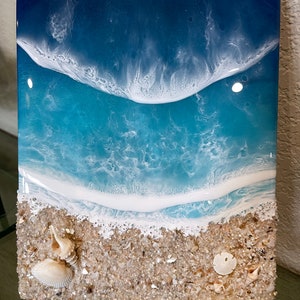 Original Ocean Painting, Resin Beach, Ocean Art, Resin Painting by Lisa ...