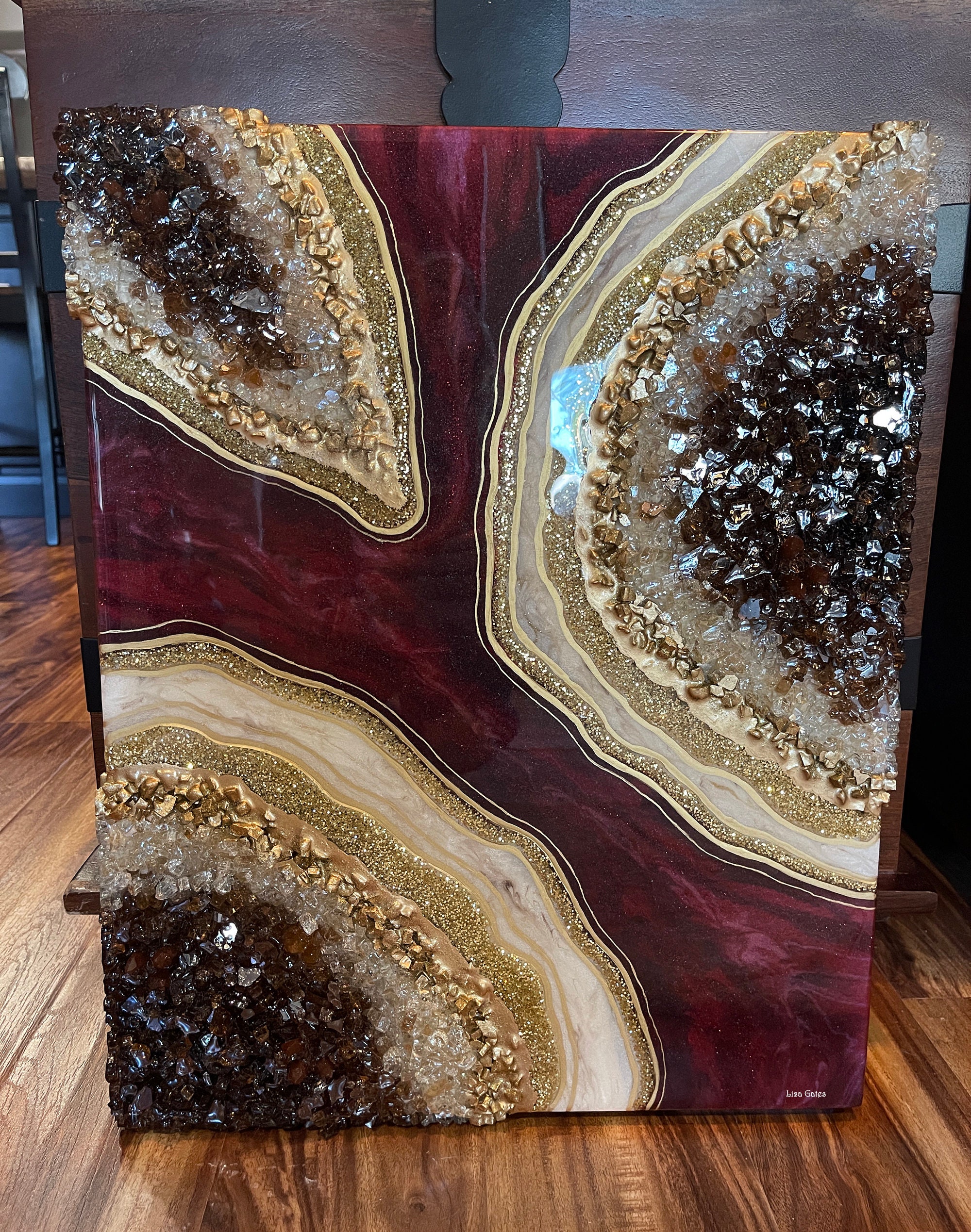 Geode Wall Art Decor by Lisa Gates / Geode Art / Crystal Art / - Etsy