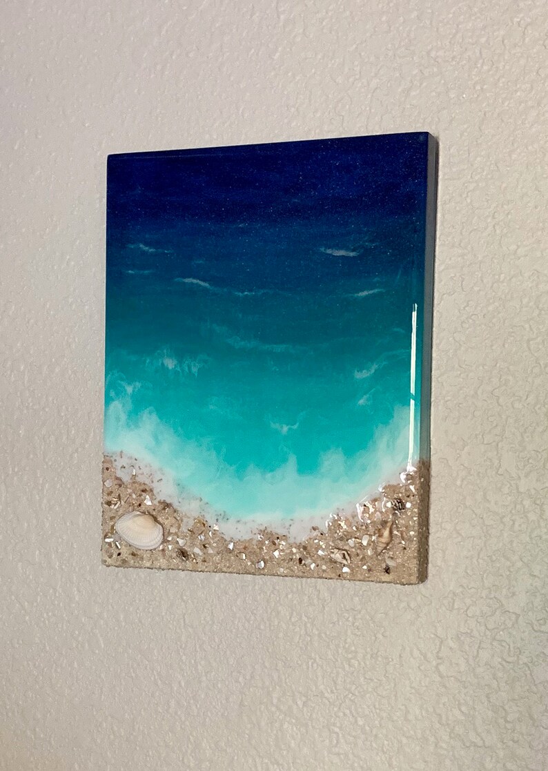 Original Ocean Painting Resin Beach Ocean Art Resin | Etsy
