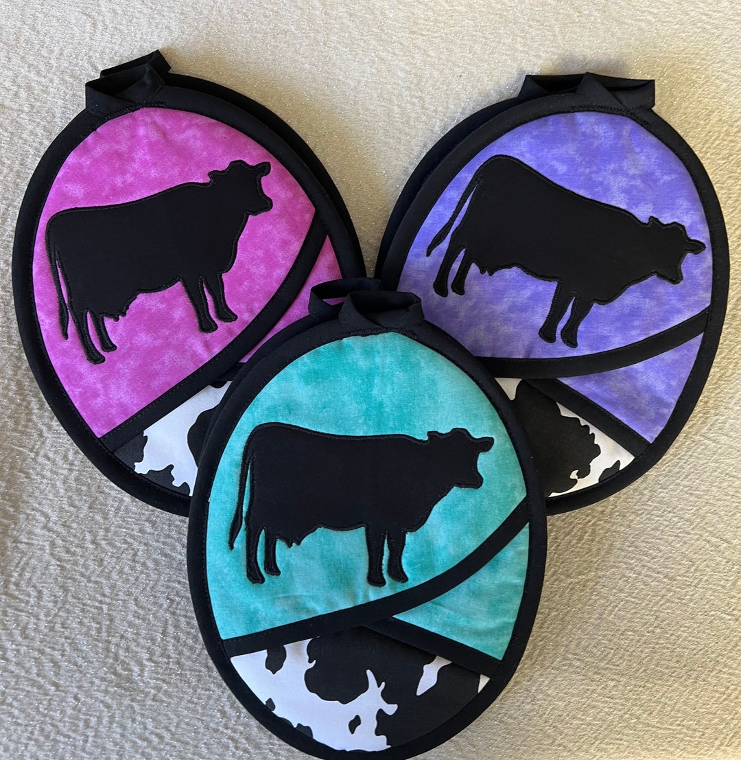 Cow Potholders, Pot Holder, Oven Mitts, Hot Pads, Country Kitchen, Farm ...