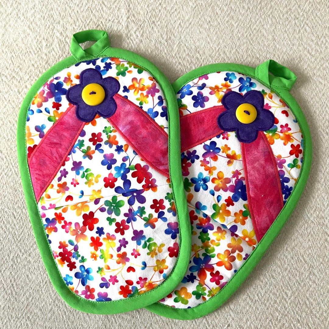 Flip Flop Pot Holders,pocket Potholders, Beach Kitchen, Summer ...