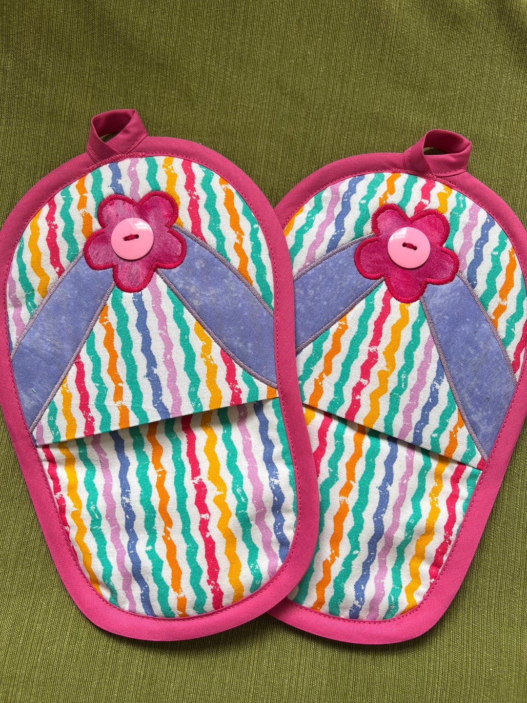Flip Flop Pot Holders,pocket Potholders, Beach Kitchen, Summer ...