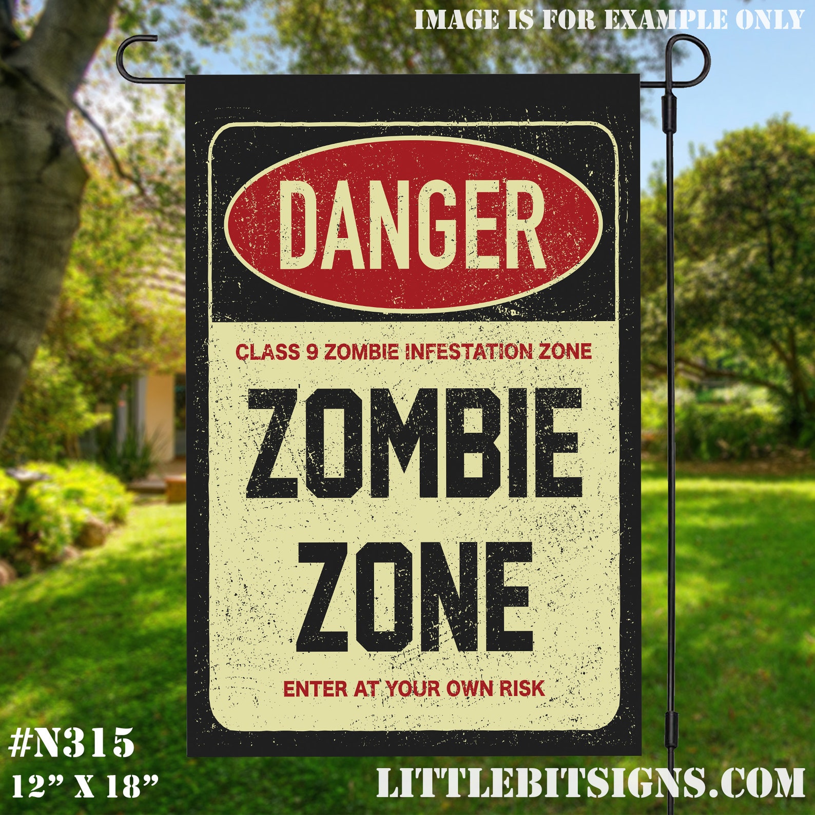 Danger Zombie Zone Garden Flag Zombie Apocalypse Flag - Etsy