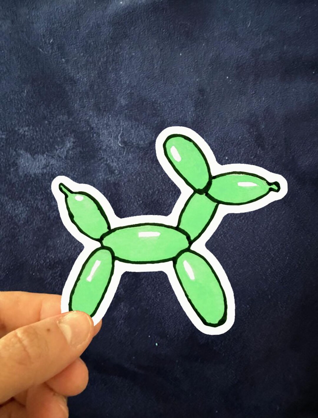 Vinyl Sticker | Green Balloon Animal Dog Sticker | Water Bottle ...