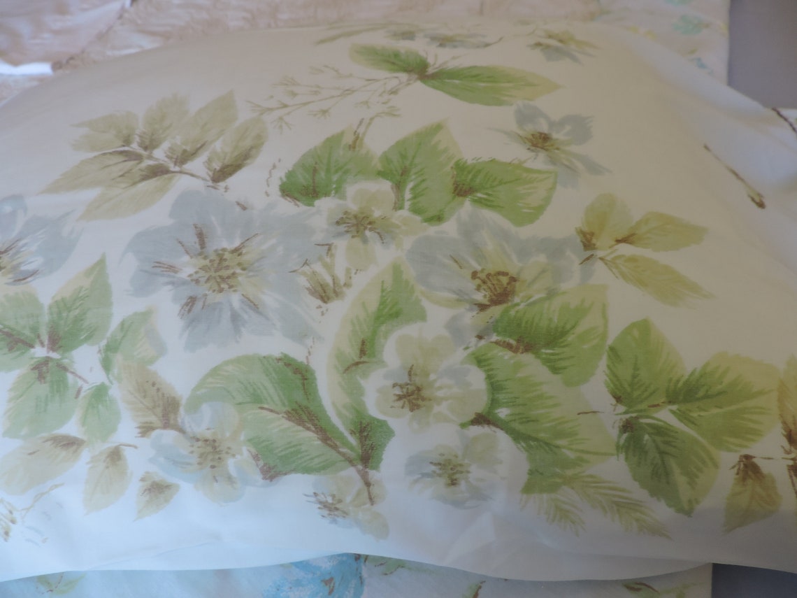 Vintage Grace Kelly by Springmaid Single Pillowcase Aqua - Etsy