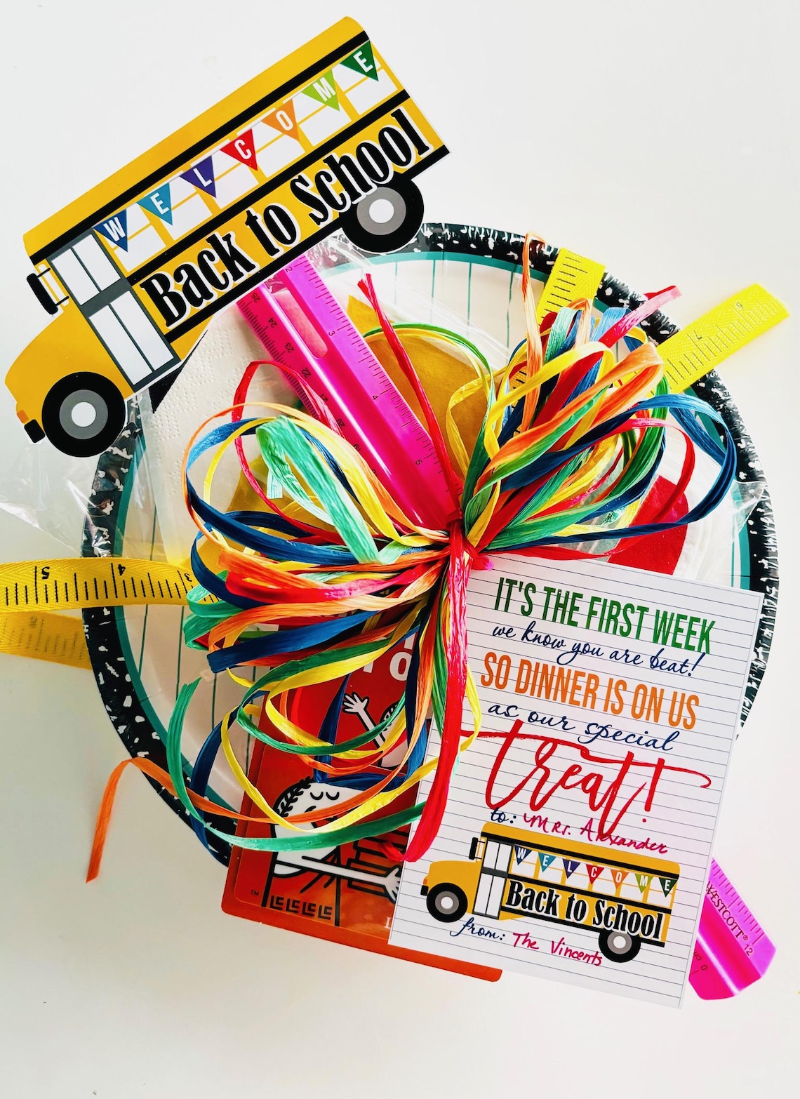 Dinners on Us Treat Tag/first Week of School Gift Tag for Dinner - Etsy