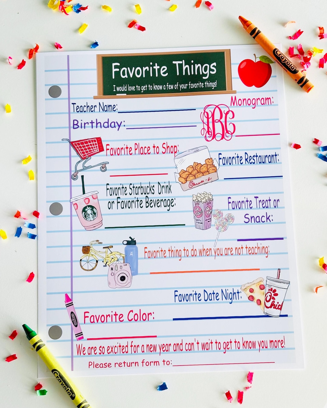 Teacher Favorites Printables | Favorite Things Teacher Edition ...
